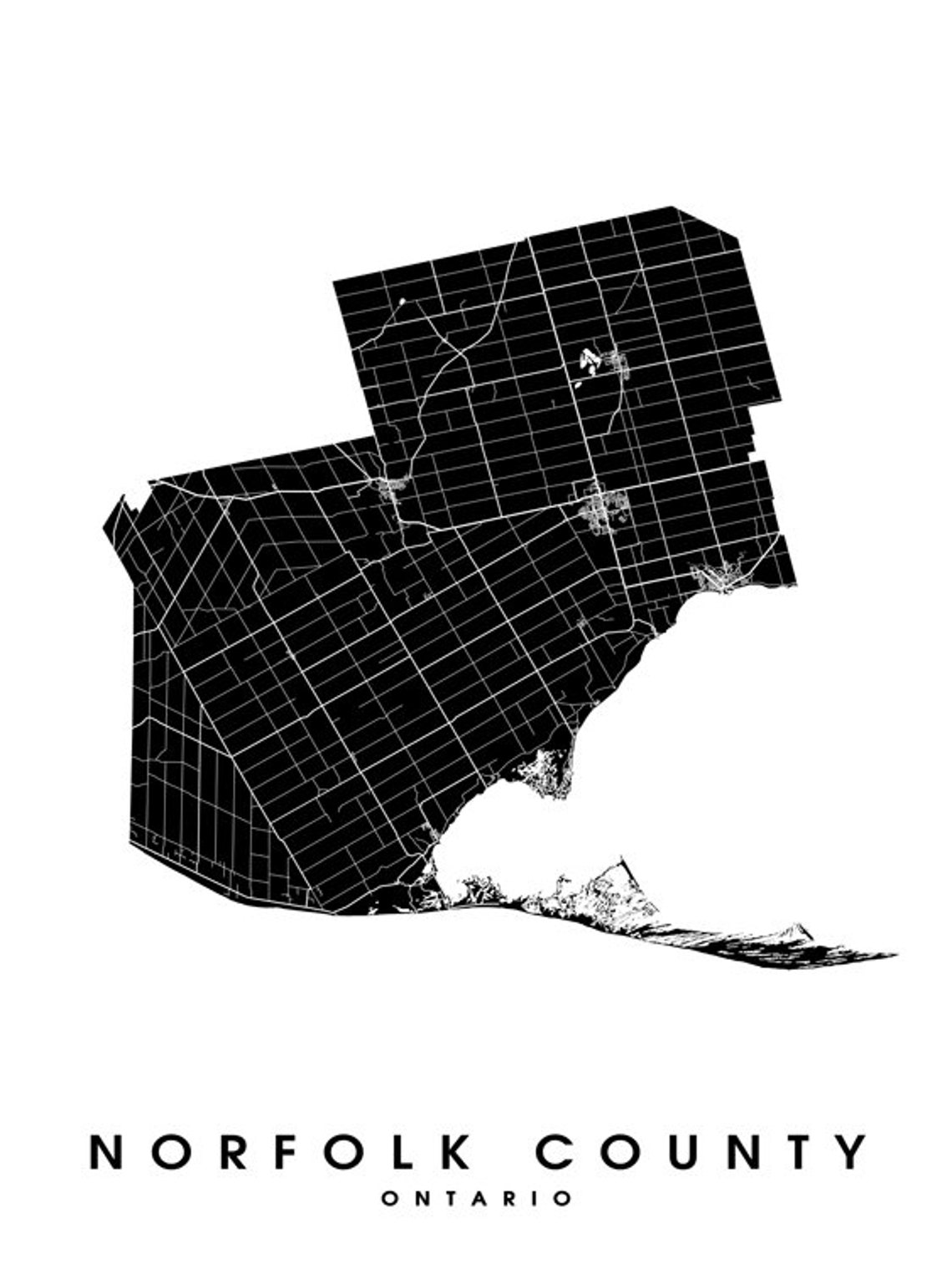 Norfolk County, ON - City Limits Map Print - Etsy