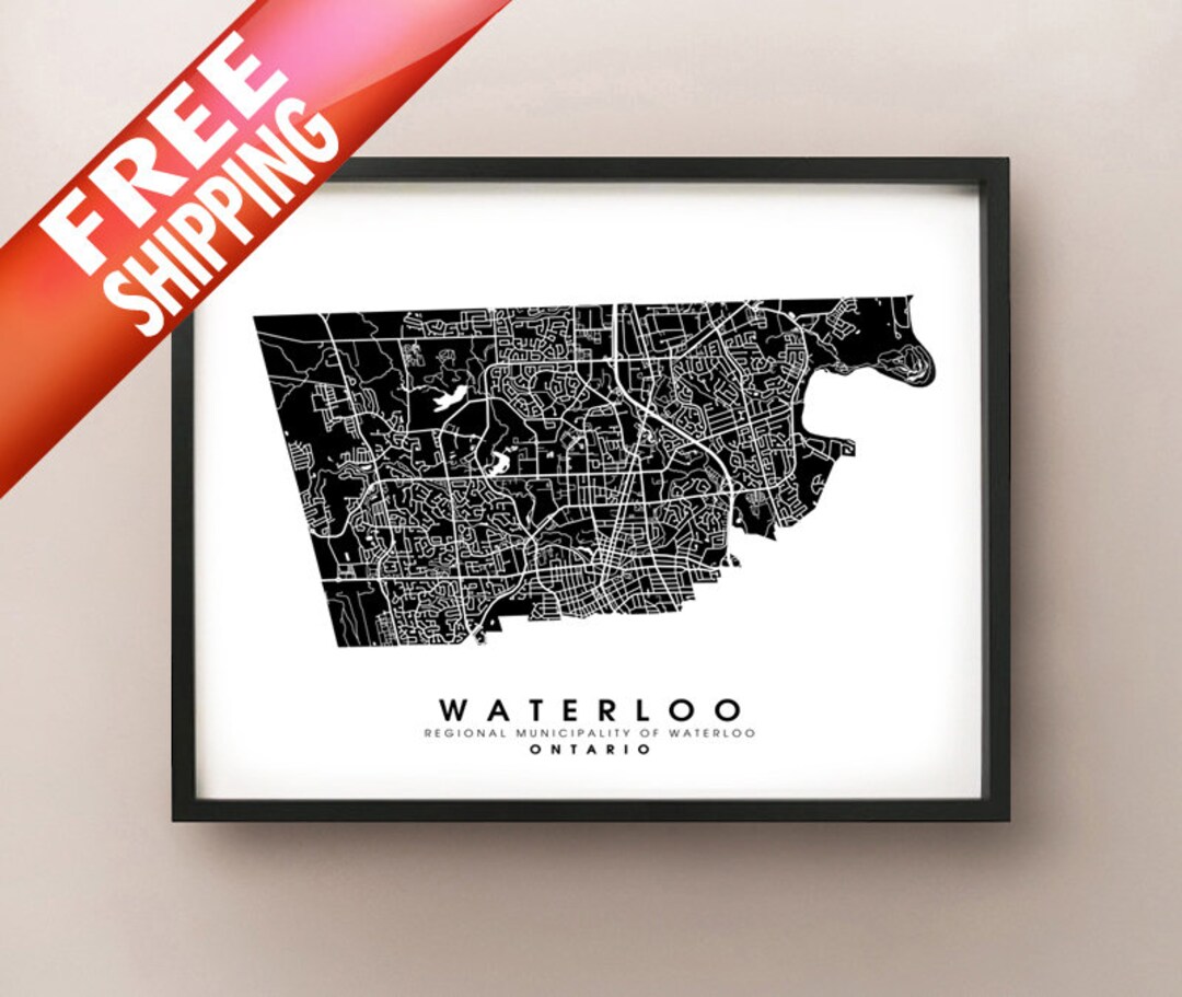 Waterloo, ON - City Limits Map Print - Etsy