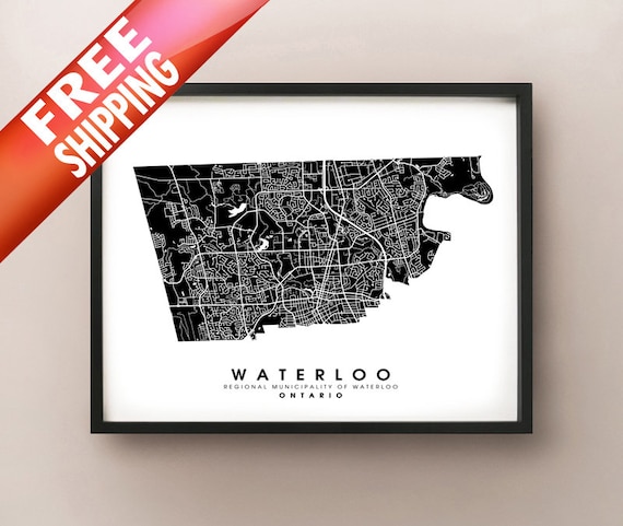 Waterloo ON City Limits Map Print | Etsy