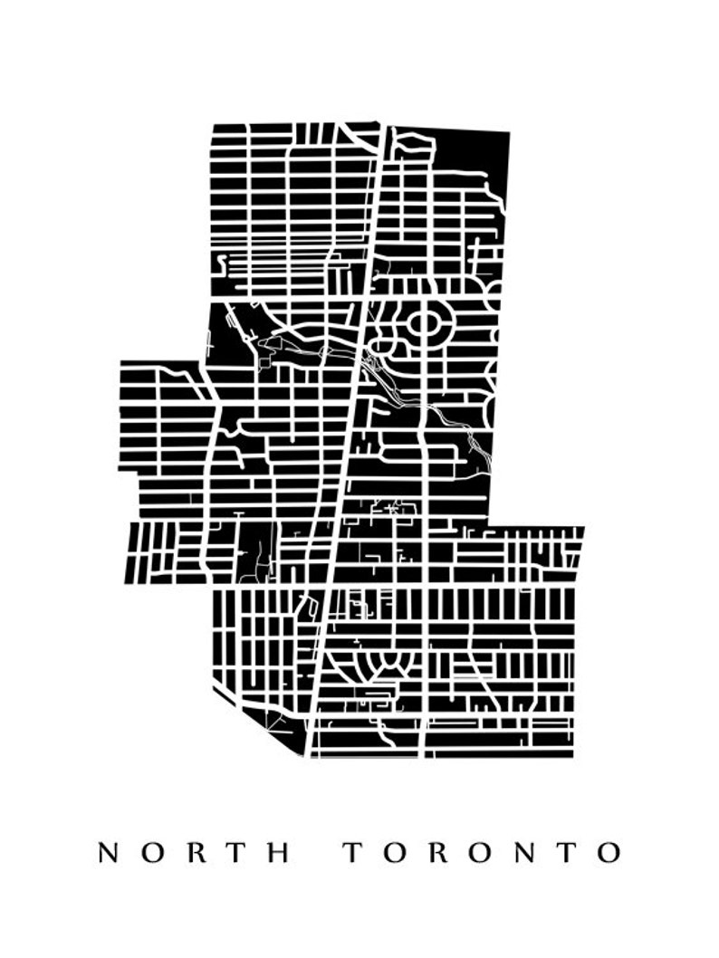 North Toronto Map Toronto Neighbourhood Art Print - Etsy