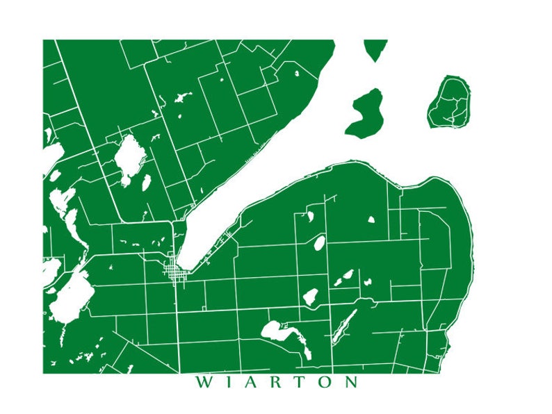 Wiarton Map Print Ontario Art Canada Poster - Etsy