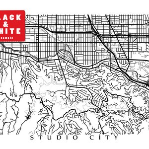 Studio City, Los Angeles Map Print - California Poster - Etsy