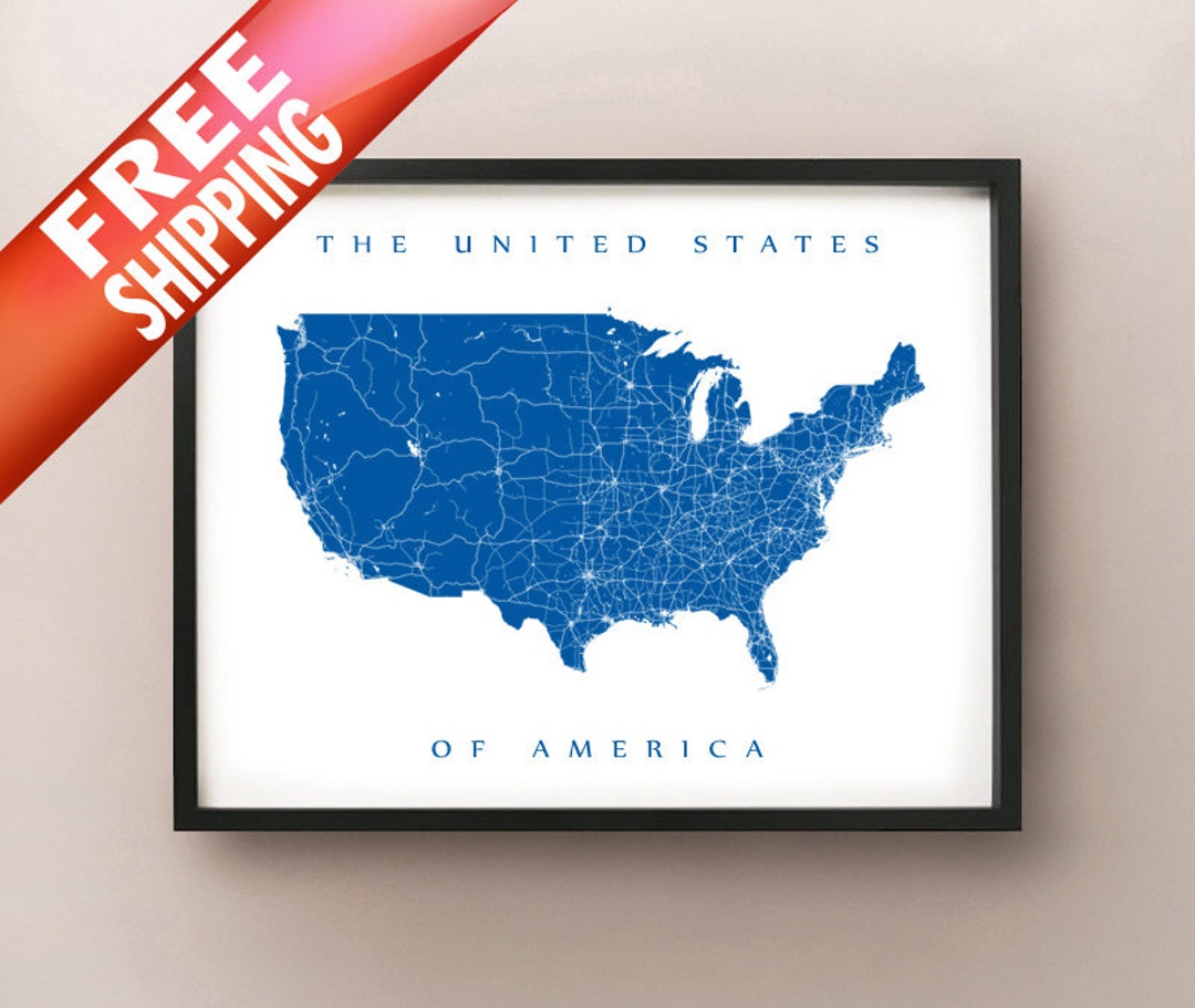 USA Map Print - Etsy
