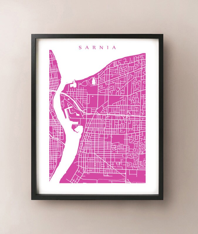 Sarnia Lambton County Ontario Map Print - Etsy Canada