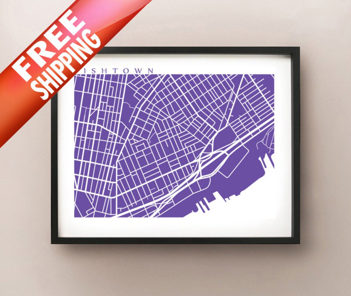 Fishtown Philadelphia Map Print Philly Art Poster - Etsy
