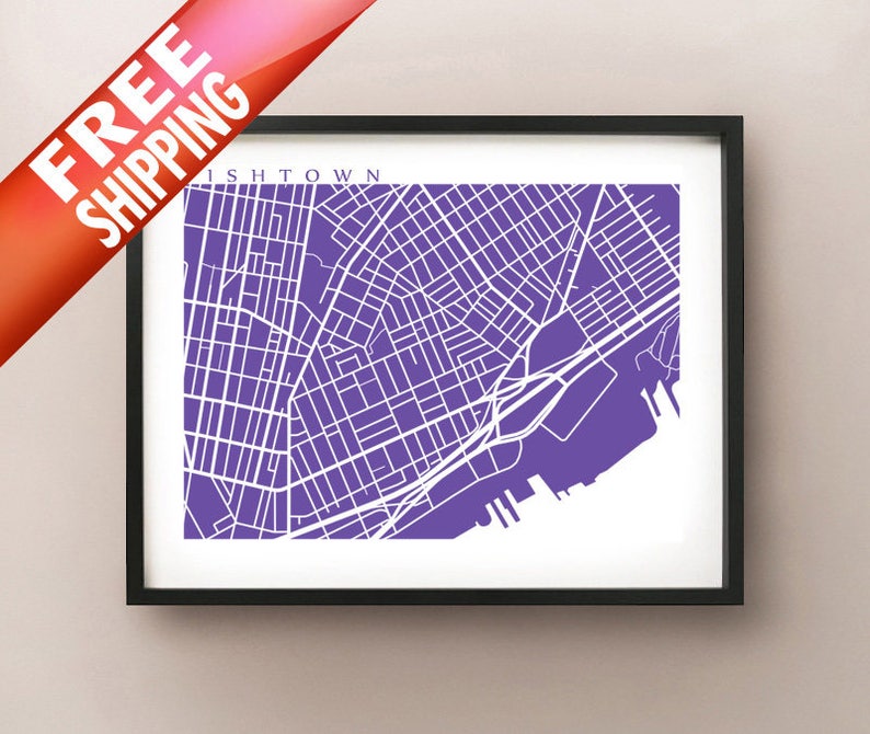 Fishtown Philadelphia Map Print Philly Art Poster - Etsy