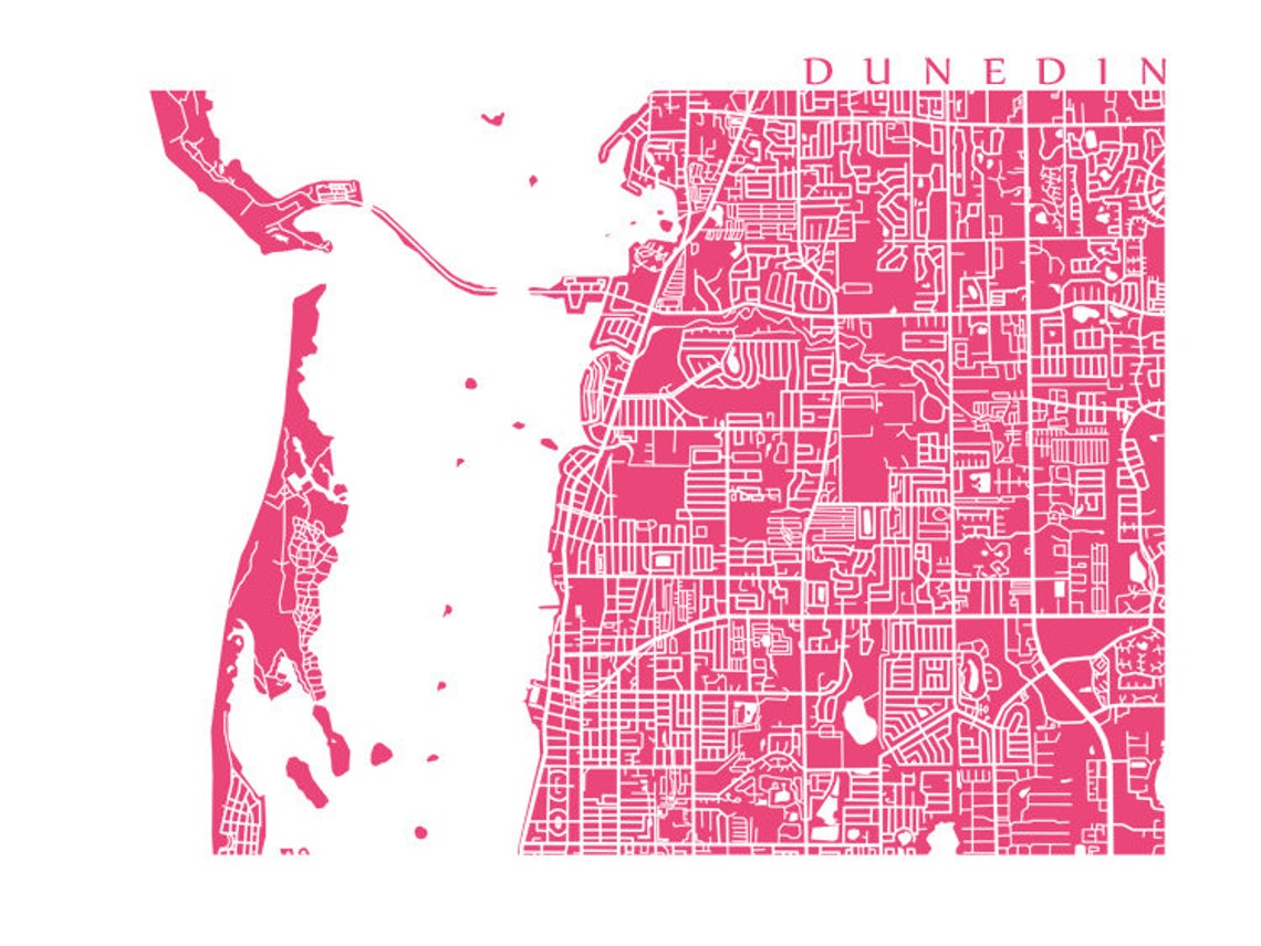Dunedin Map Print - Florida Poster - Etsy