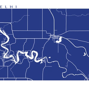 Delhi, IA Map Print - Iowa Art Poster - Etsy