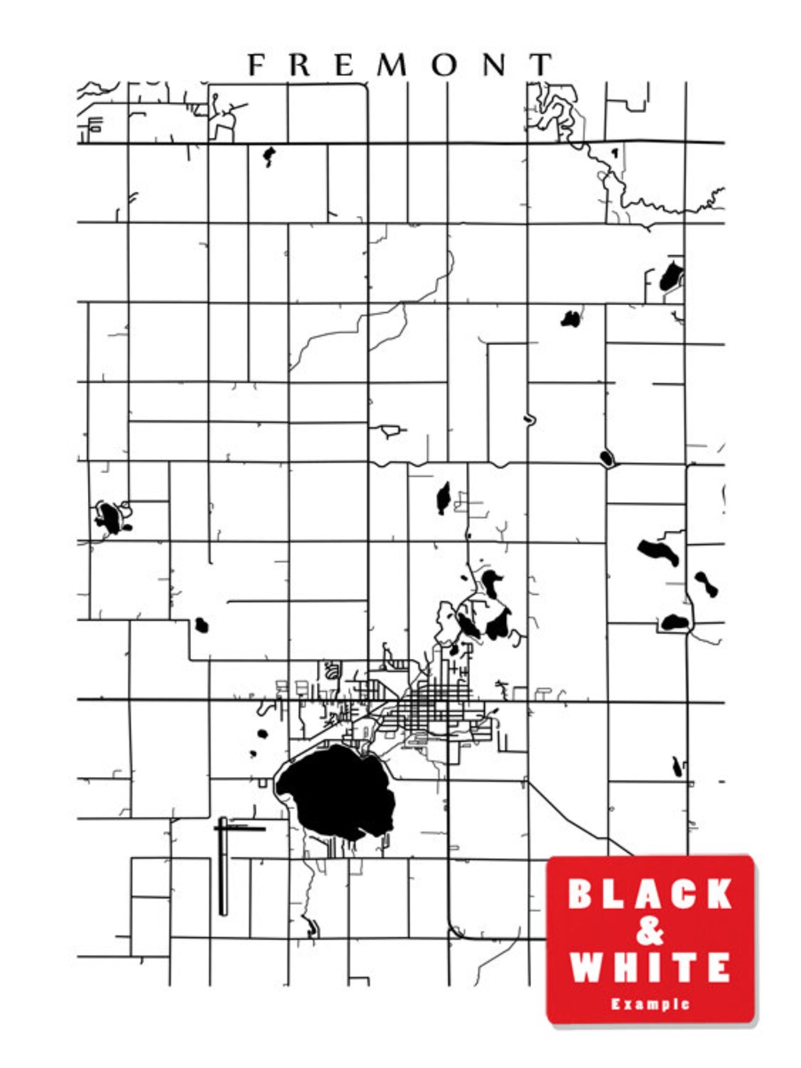 Fremont MI Map Michigan Poster | Etsy