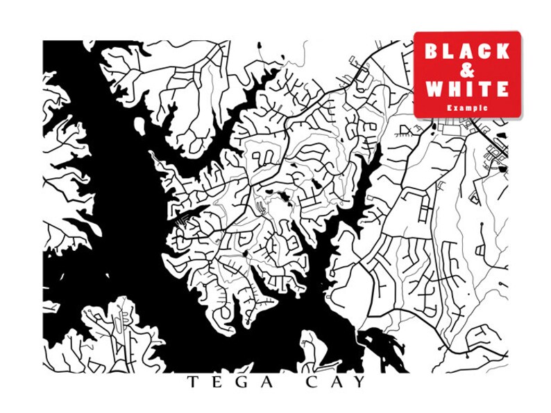 Tega Cay SC Map Print South Carolina Poster Art - Etsy