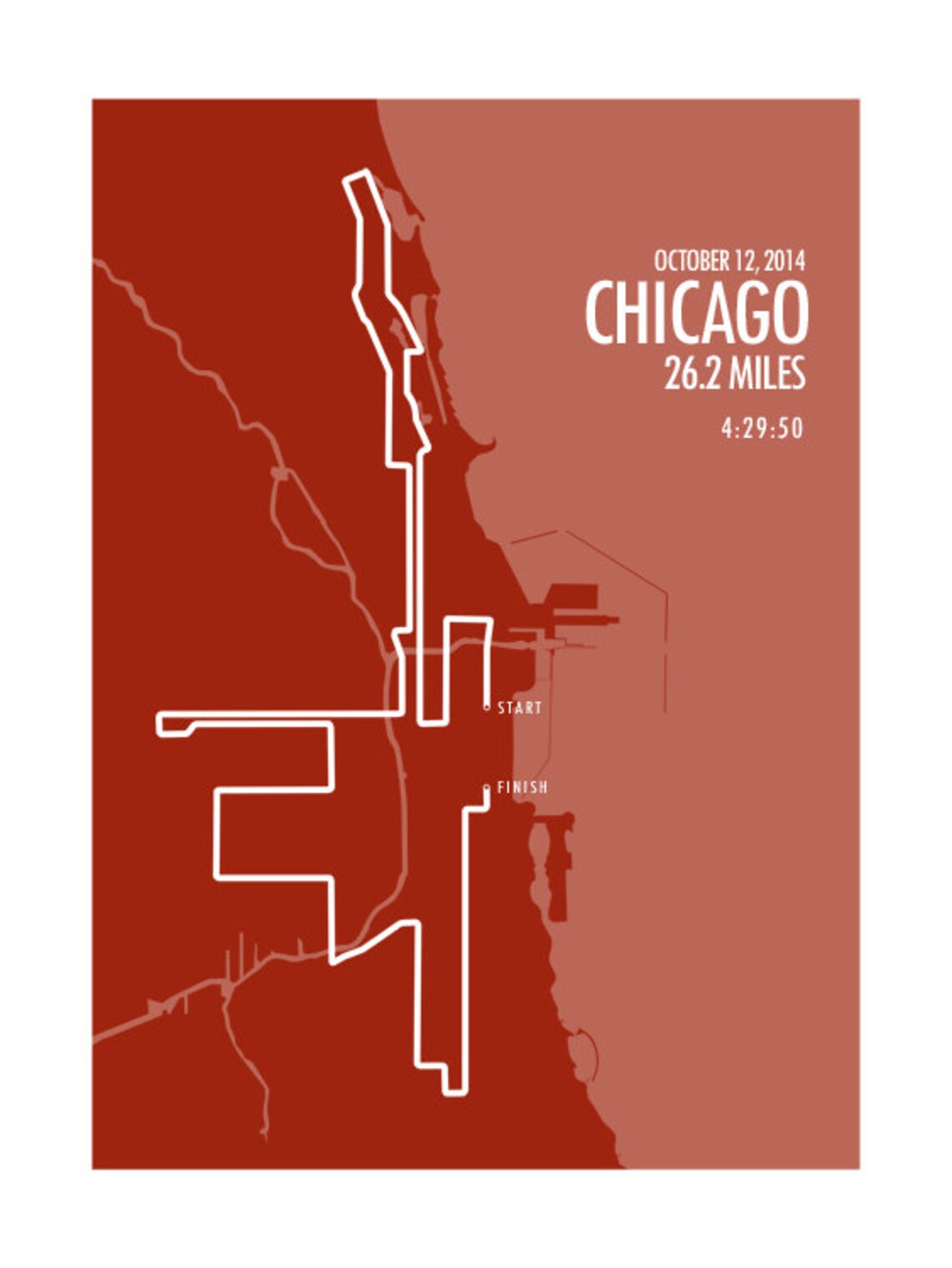 Chicago Marathon Print 2014 - Etsy