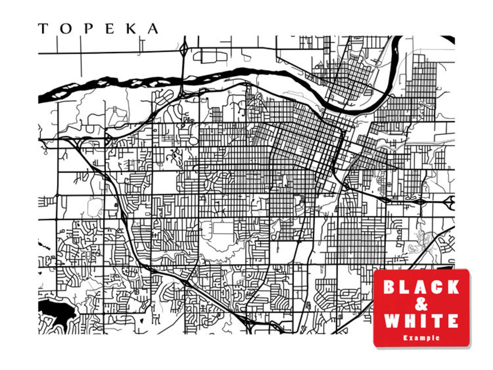 Topeka Map Print Kansas Poster - Etsy