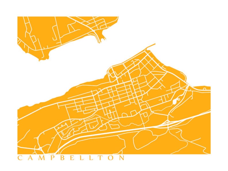 Campbellton Map - New Brunswick Art Poster - Etsy