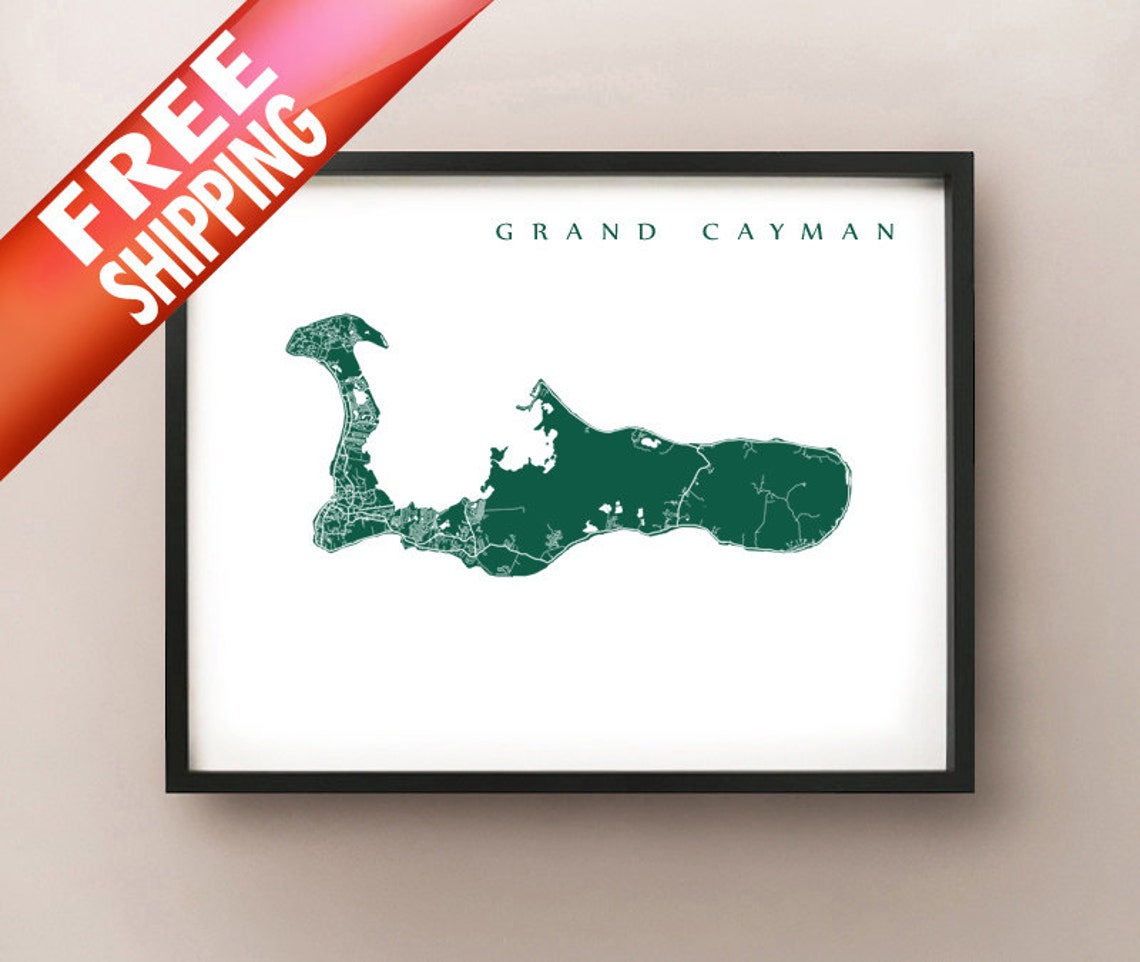Grand Cayman Map - Etsy