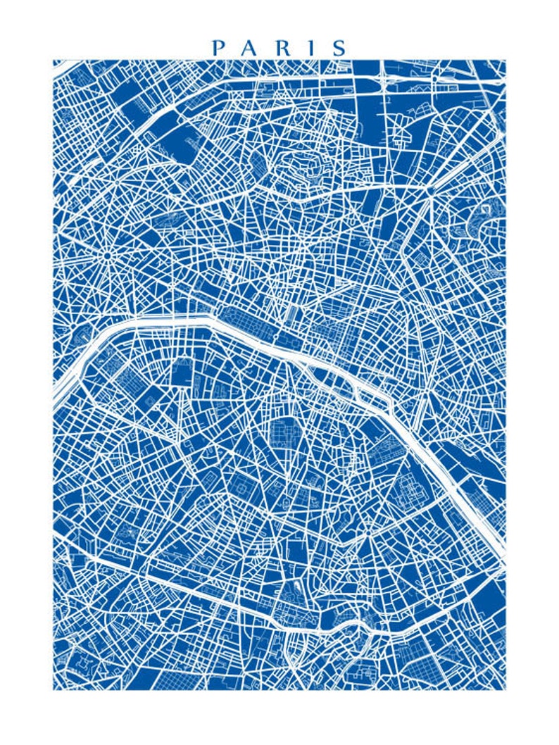 Paris Map Print Vertical/portrait Layout - Etsy