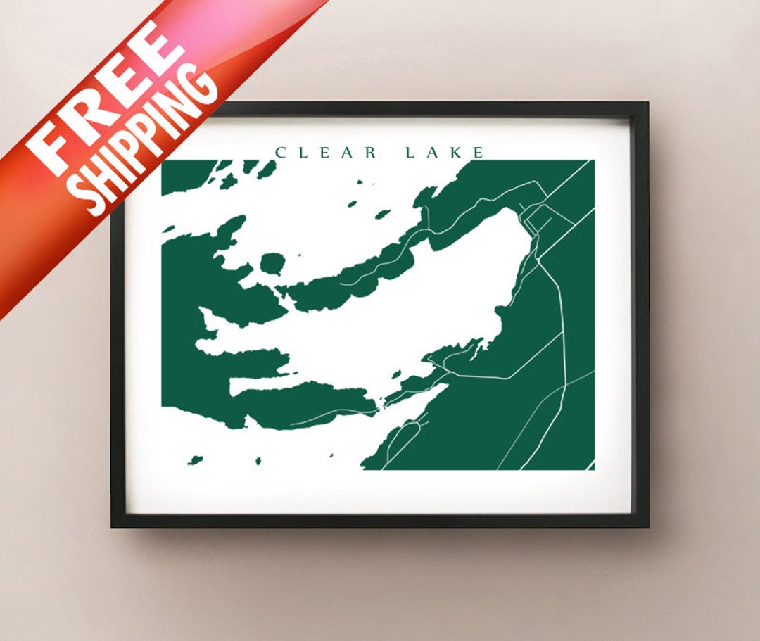 Clear Lake Map - Rideau Lakes, Ontario Print - Etsy