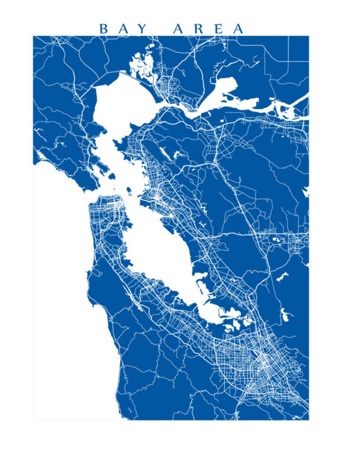 San Francisco Bay Area Map Print | Etsy
