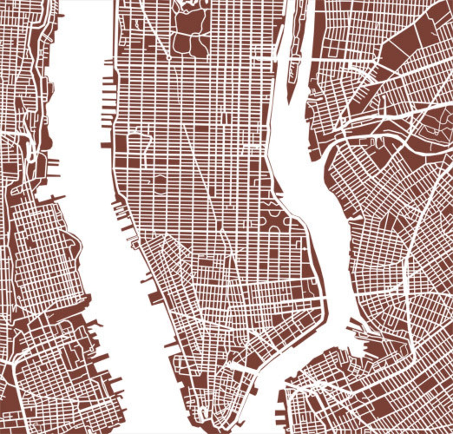 Manhattan Map Print New York Poster - Etsy