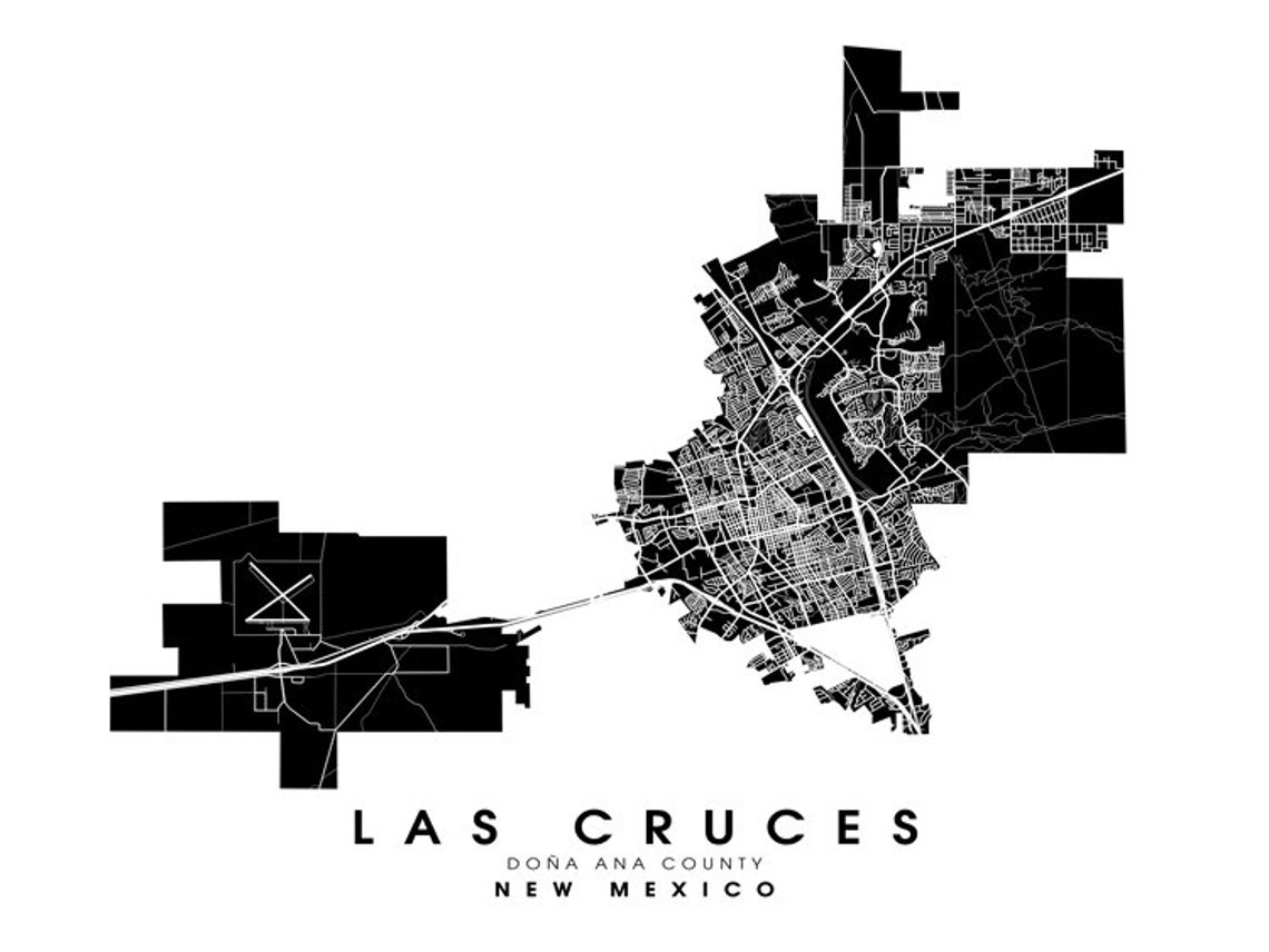 Las Cruces NM City Limits Map Print | Etsy