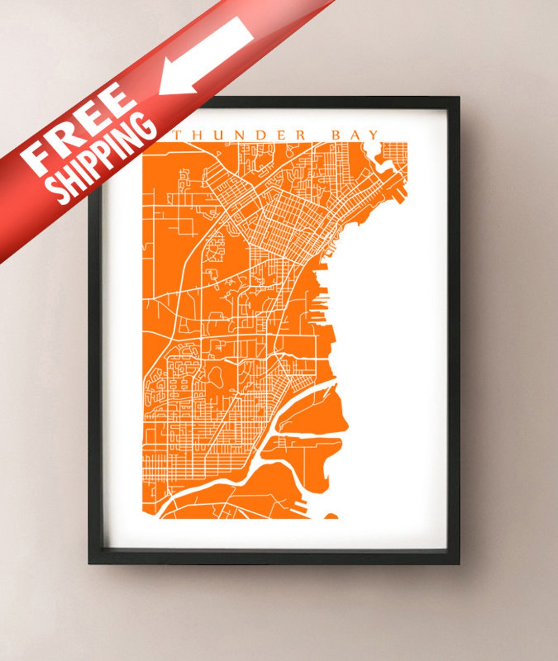 Thunder Bay Map Print - Etsy