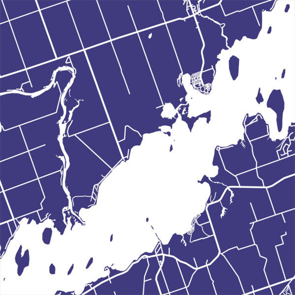 Rice Lake ON Map Print Ontario Art - Etsy