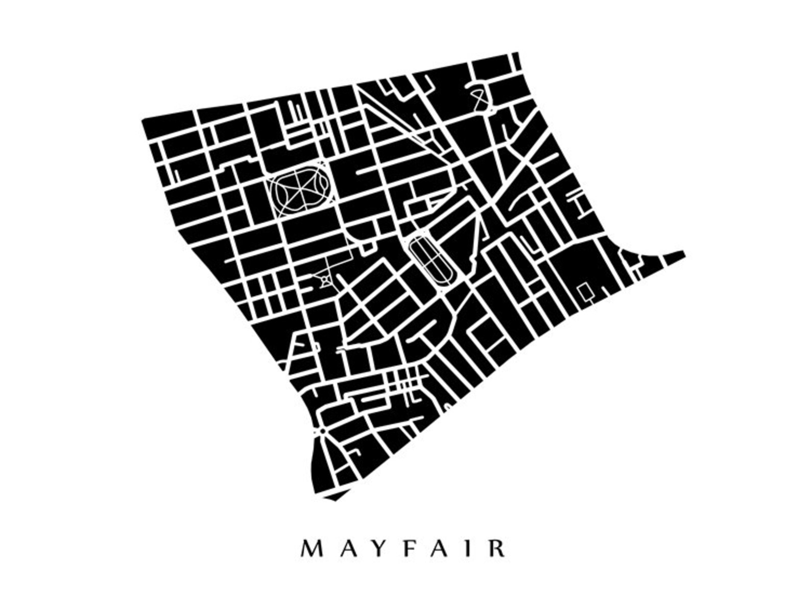 Mayfair Map London England Neighbourhood Art Print | Etsy