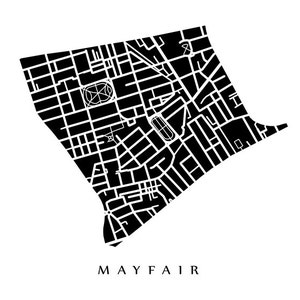 Mayfair Map - London, England Neighbourhood Art Print - Etsy