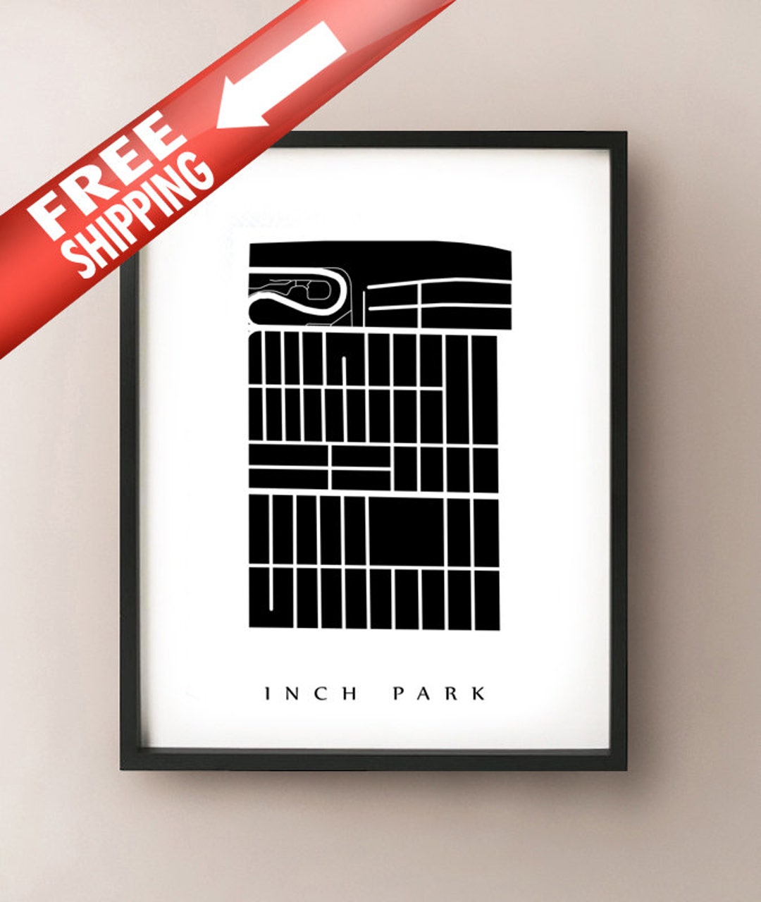 Inch Park Map - Hamilton Mountain Neighbourhood Art Print - Etsy