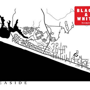 Seaside, FL Map Print - Seaside and Seagrove Beach, Florida Poster - Etsy