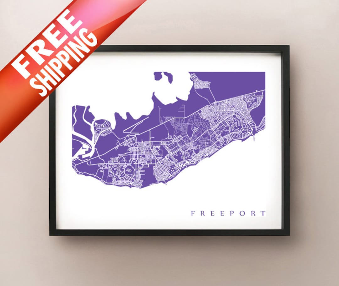 Freeport, Bahamas Map Print - Etsy
