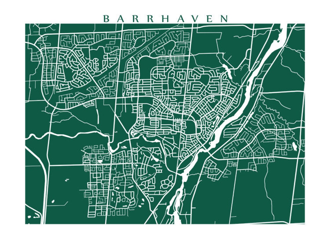 Barrhaven Map Art Nepean Ottawa Canada Wall Art Ontario - Etsy