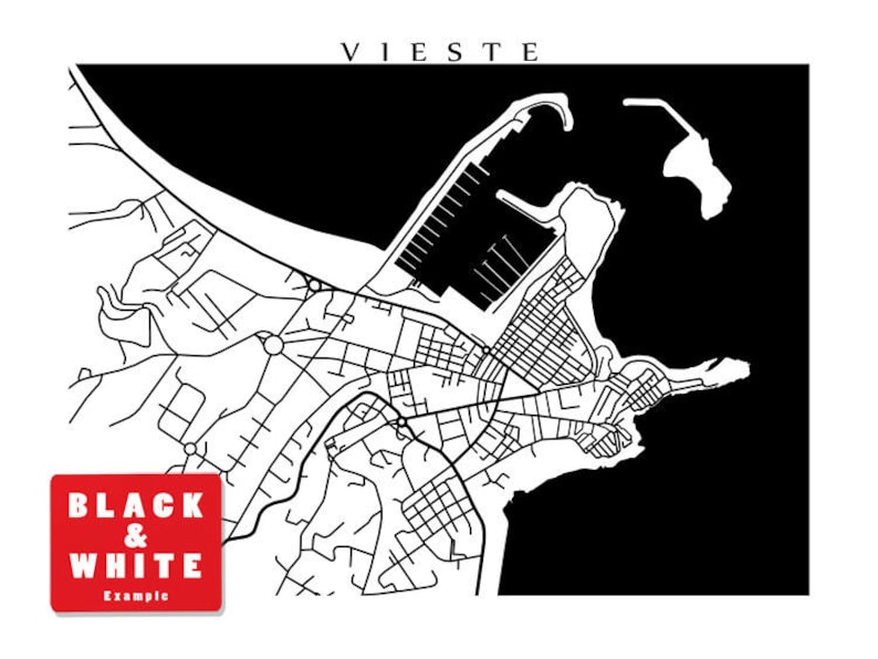 Vieste, Italy Map Print - Etsy