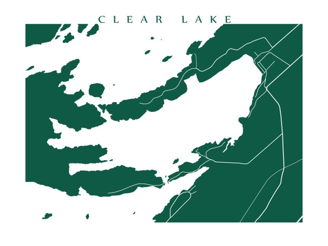 Clear Lake Map - Rideau Lakes, Ontario Print - Etsy