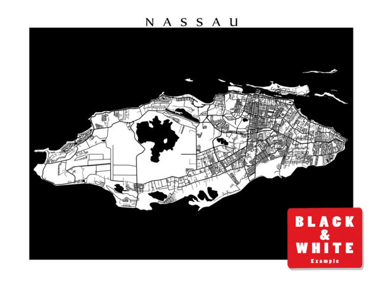 Nassau Bahamas Map Print - Etsy