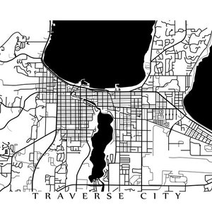 Traverse City Map Print - Michigan Poster - Etsy