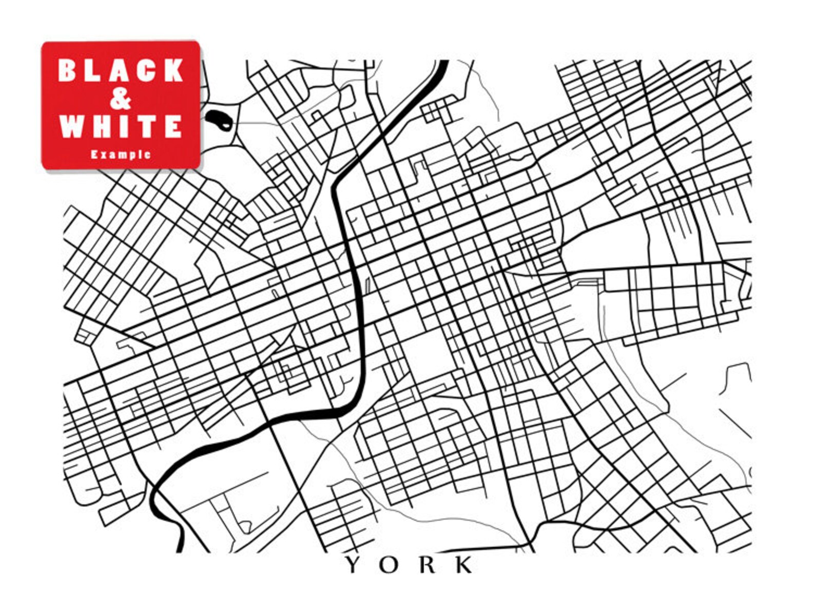 York PA Map Pennsylvania Poster - Etsy