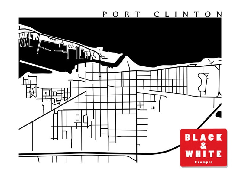 Port Clinton Map Ohio Poster Print - Etsy