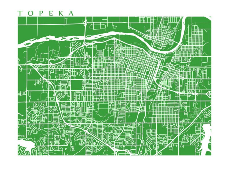Topeka Map Print Kansas Poster - Etsy