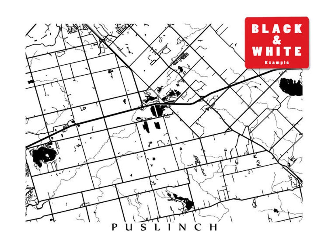 Puslinch ON Map Ontario Poster Art - Etsy UK