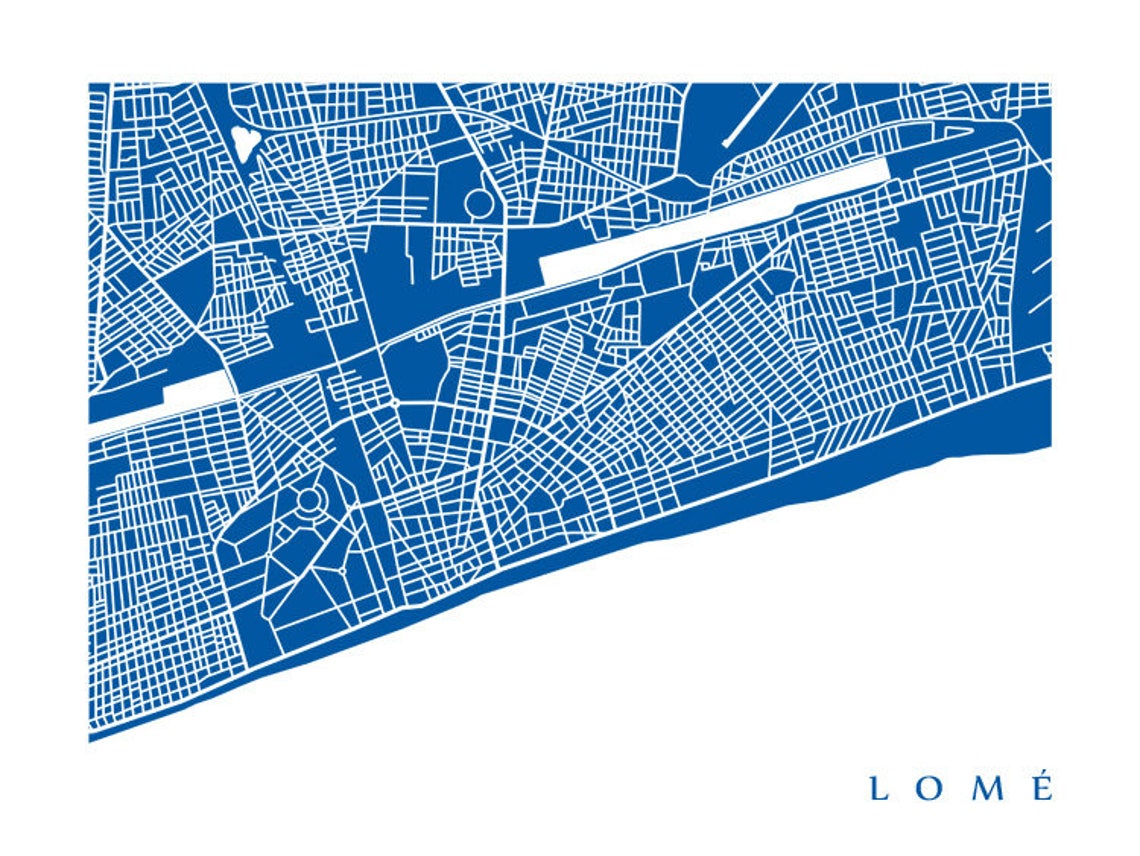 Lomé Map Print Togo Poster | Etsy