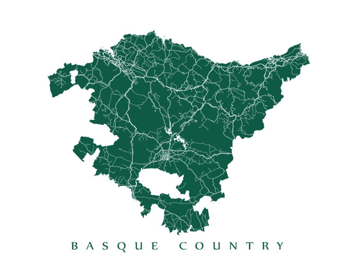 Basque Country, Spain Map - Euskadi Art Print - Etsy