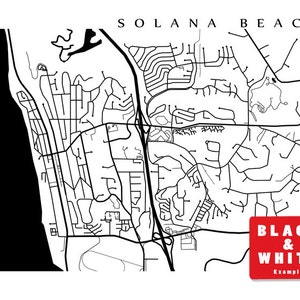 Solana Beach Map - California Poster Print - Etsy