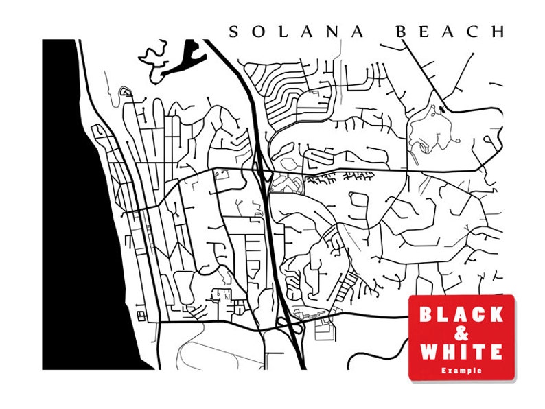 Solana Beach Map - California Poster Print - Etsy