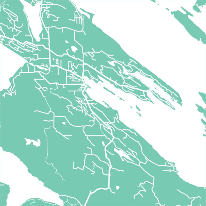 Salt Spring Island Gulf Islands BC Map Poster Print | Etsy