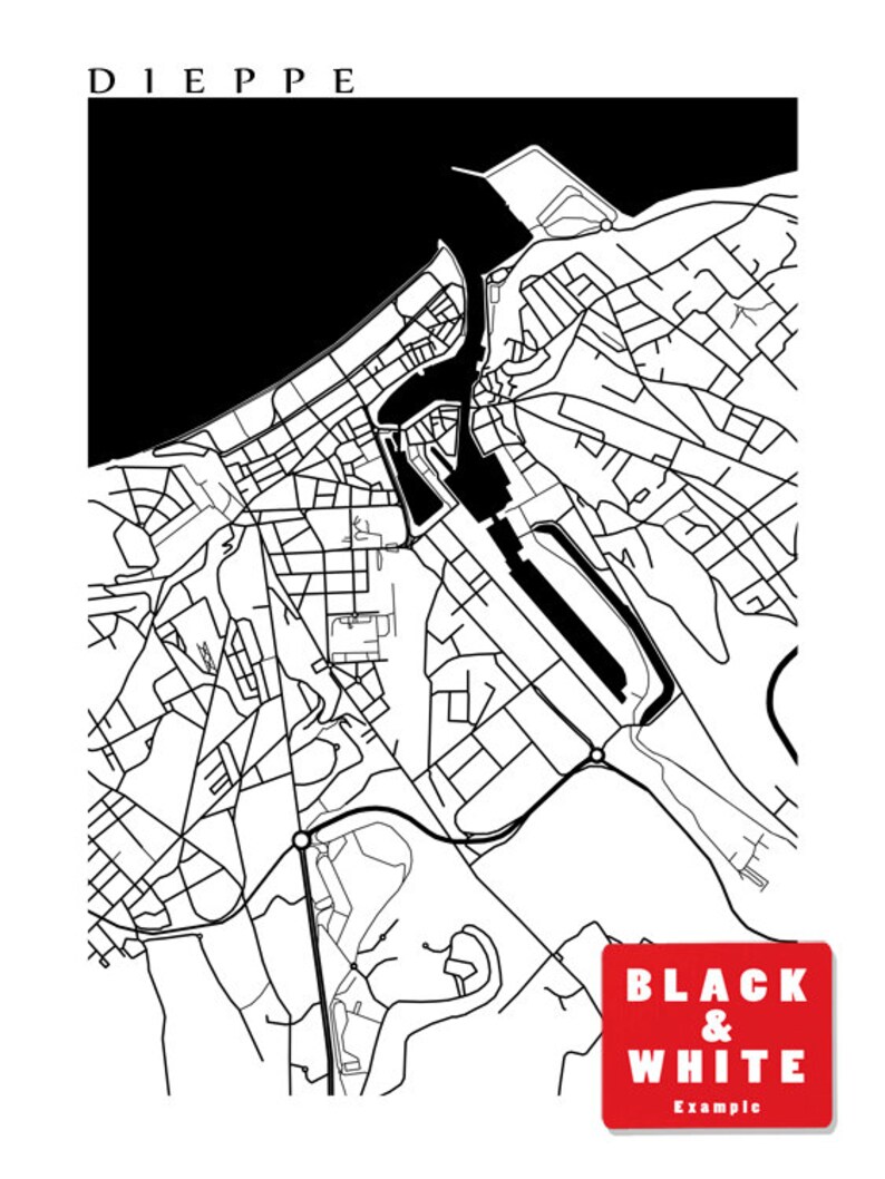 Dieppe Map Art France Poster Print - Etsy