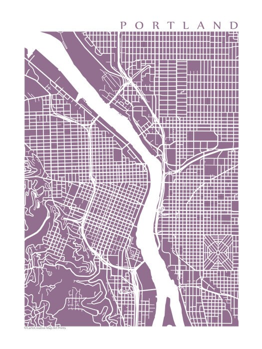 Portland Map Print Oregon Art Poster Keep Portland Weird - Etsy