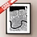 New Orleans Map Art Louisiana Poster Print Black and White - Etsy