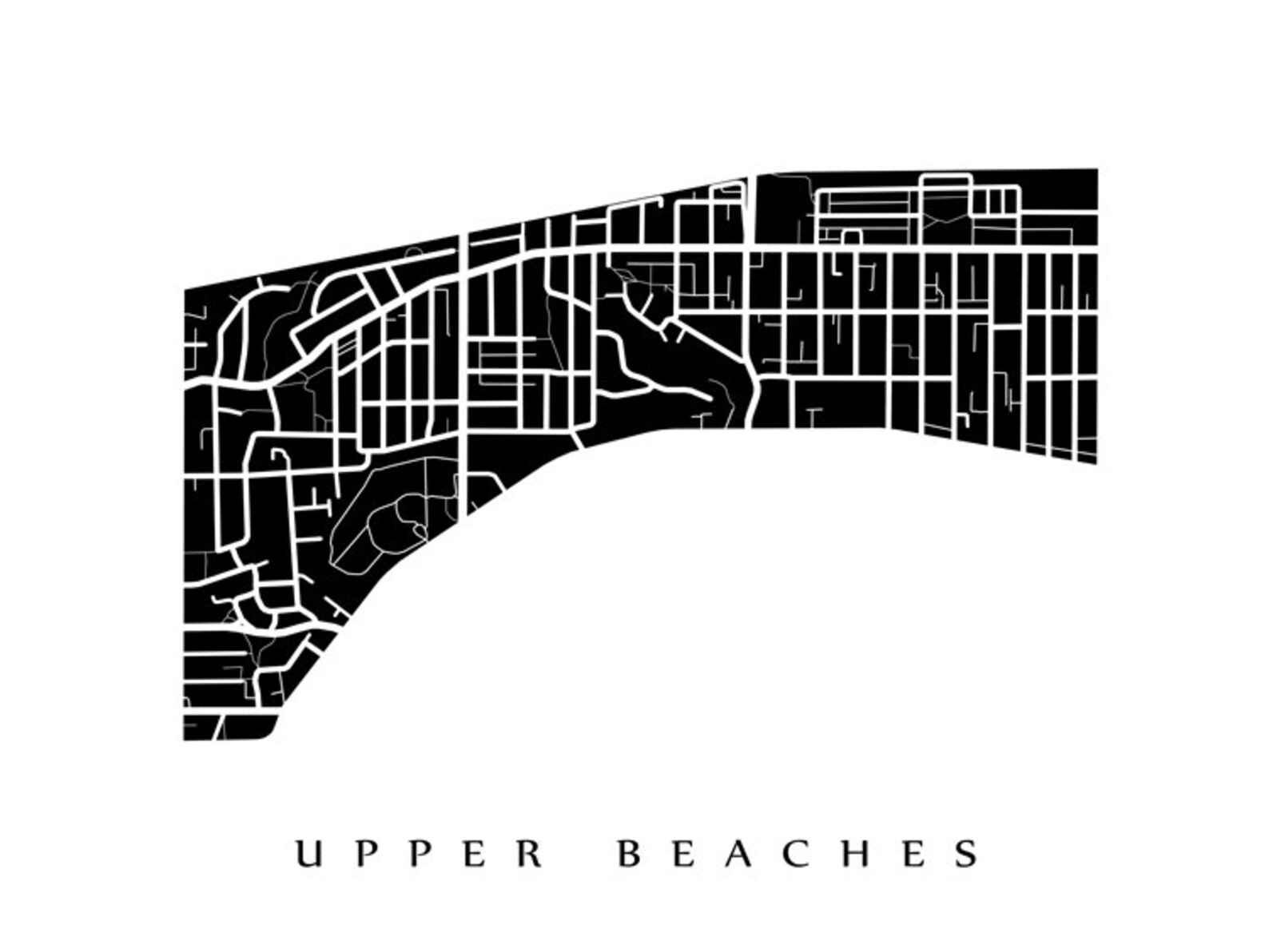 Upper Beaches Map Toronto Neighbourhood Art Print - Etsy