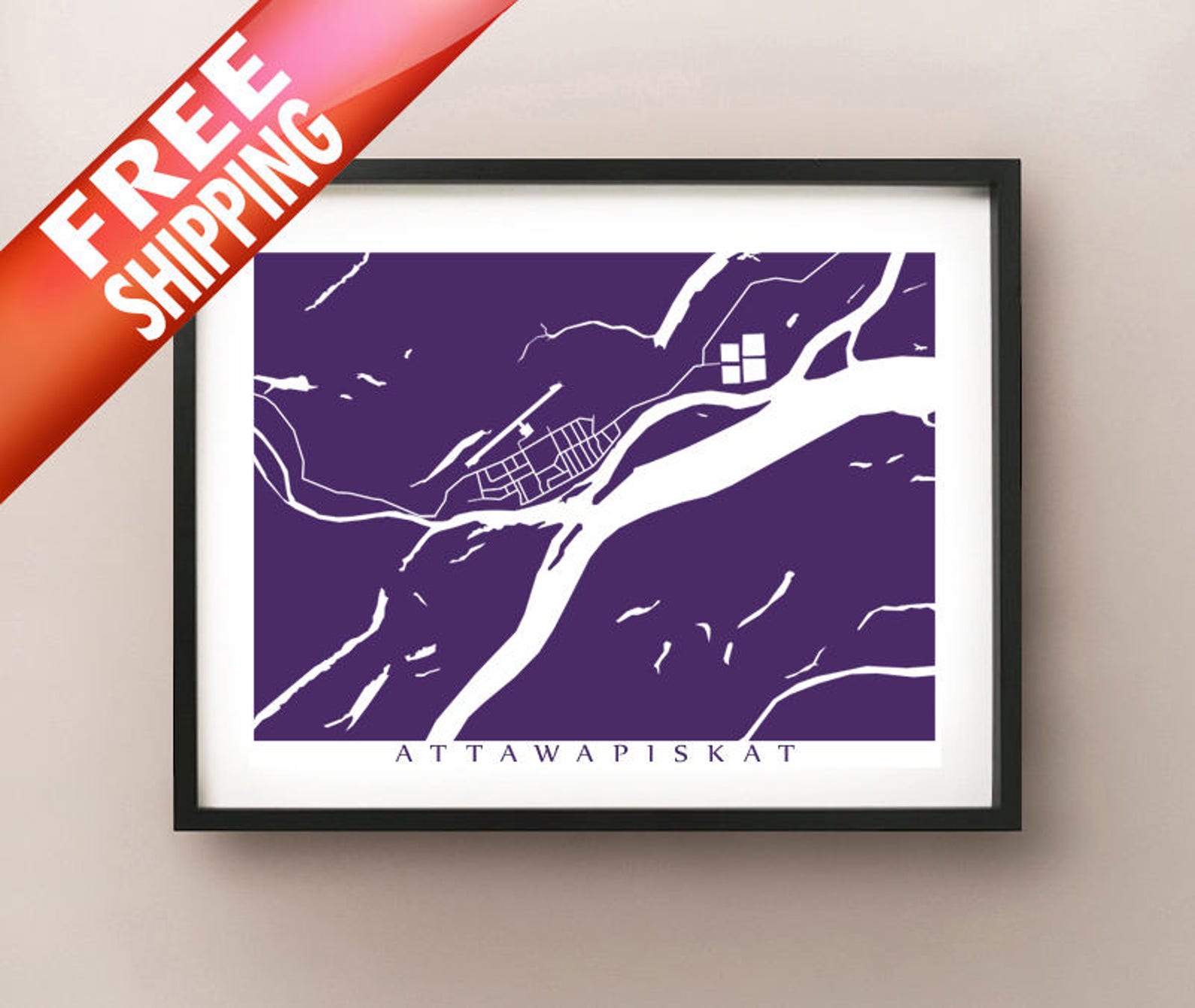 Attawapiskat Map - Ontario Poster Art - Etsy