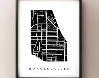 Trinity Bellwoods Map Toronto Neighbourhood Art Print | Etsy